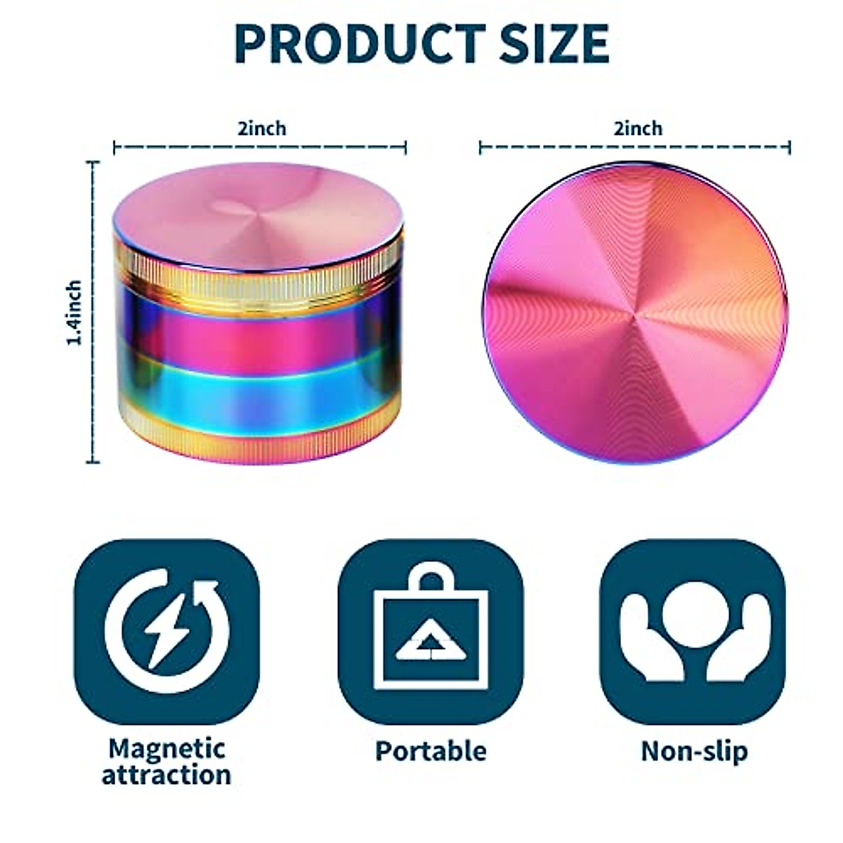 Romybue Spice Grinder Small 2.0 Inch Colorful