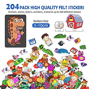 204Pcs Animals Felt Busy Board Story Set with Storage Bag Preschool Large Wall Storyboard Forest Themed Early Learning Interactive Play Kit Wall Hanging Gift for Toddlers Kids 40 X 28 Inch