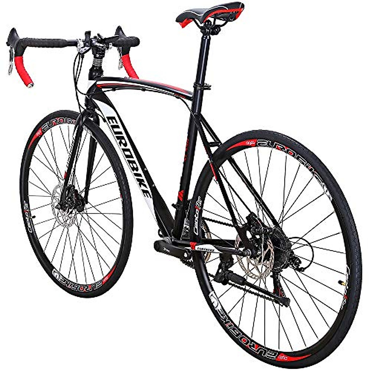 EUROBIKE HY XC550 Road Bike,21 Speed Road Bicycle for Adults Men and Women,Disc Brake 700C Race Bike for Beginner to Intermediate Bicycle Riders(54cm-32 Spoke)