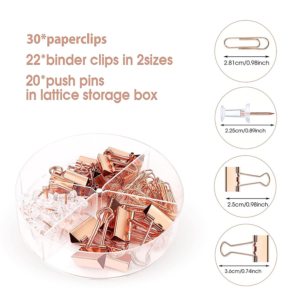 KAAKOW Rose Gold Desk Organizers and Accessories Office Supplies Set Stapler, Pen Holder, Phone Holder, Scissors, Pen, Ruler, 30 Paper Clips, 22 Binder Clip, 20 Tacks and 1000pcs Staples (Rose Gold)