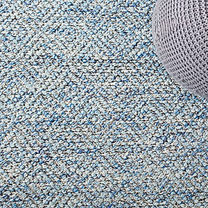 SAFAVIEH Natura Collection Area Rug - 9' x 12', Blue, Handmade Wool, Ideal for High Traffic Areas in Living Room, Bedroom (NAT503B)