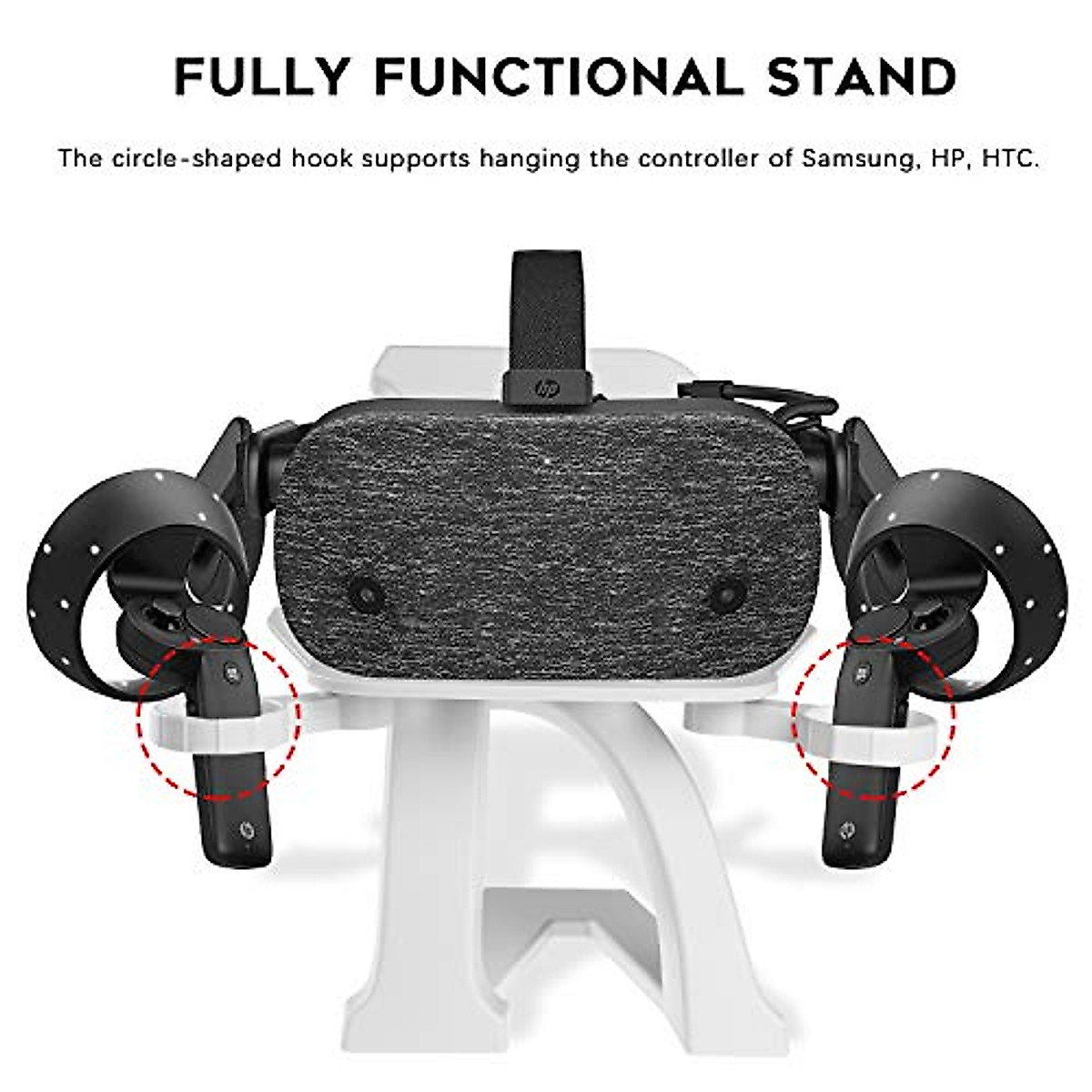 Orzero (1 Set) VR Mount Stand Compatible for Quest 2, Quest, Rift, Rift S, Pico 4, Valve Index, HTC Vive VR Headset, Controller Hook Display Holder - White