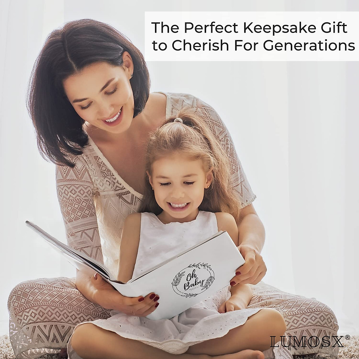 LUMOSX Pregnancy Journal Memory Book - w/Baby Bump Stickers in the Gender Neutral Baby Book Memory - Baby Journal Is A Pregnancy Must Haves, Best Gifts For Expecting Moms, Baby Shower Gifts