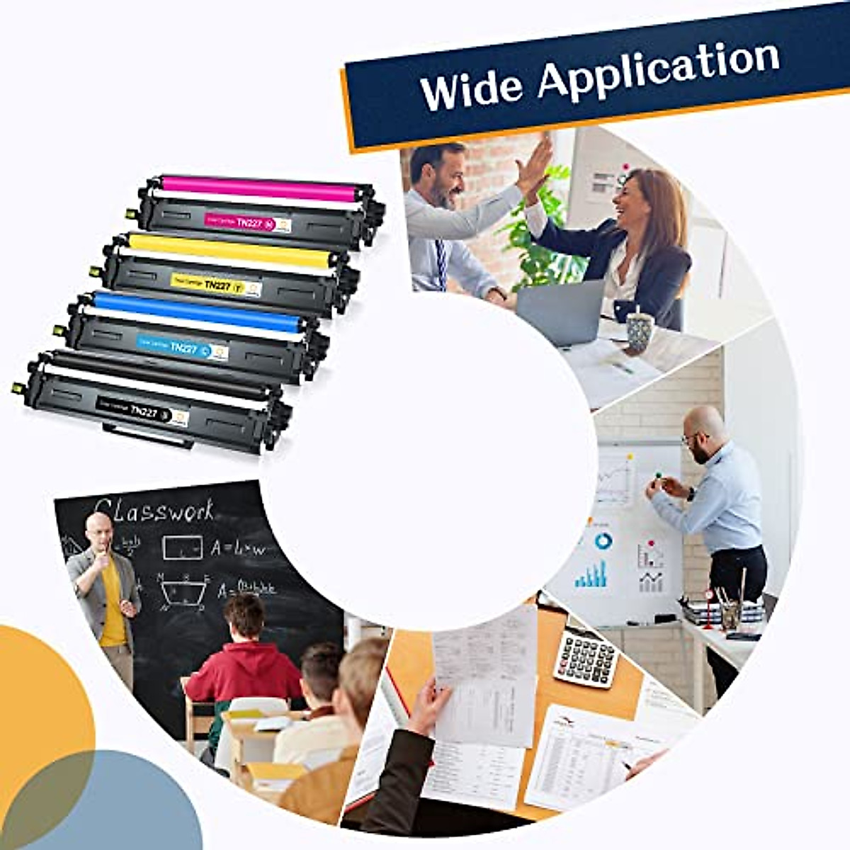 ColorKing Compatible Toner Cartridge Replacement for Brother TN227 TN-227 TN227BK TN223 TN223BK for MFC-L3750CDW HL-L3210CW HL-L3290CD HL-L3230CDW MFC-L3770CDW Toner (TN227BK/C/M/Y High Yield, 4 Pack)