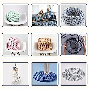 Chunky Yarns Cotton Tube Arm Wool Roving Blanket Hand Yarn Carpet Hats (Color : 0.25kg Blue)