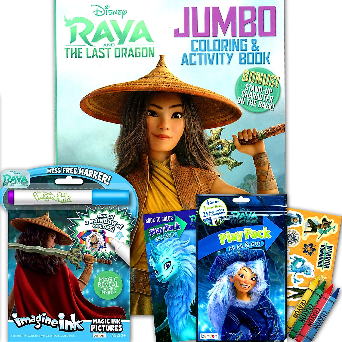 Disney Raya and The Last Dragon Coloring Books and Activities Bundle Set with Coloring Books, Imagine Ink, Stickers and More