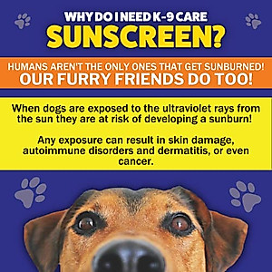 Epi-Pet K-9 Care Sunscreen, Paws to Tail Protection, Prevents Sunburns on Dogs and Horses, Sun Protector Spray, SPF 30+, Non-Greasy/Oily Solution – 3.5 oz