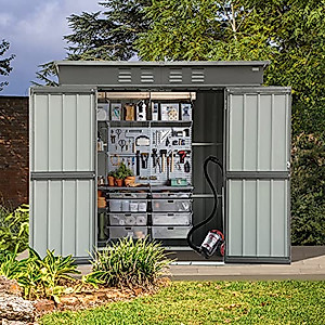 Domi Outdoor Storage Shed 6&#039; x 4&#039;, Metal Waterproof Utility Tool Shed Storage House Clearance with Double Lockable Doors &amp; Air Vent for Backyard Garden Lawn Patio