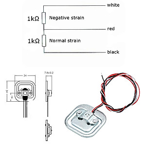Ximimark 4Pcs 50Kg Body Load Cell Weighing Sensor Resistance Strain Half-Bridge Human Scale Load Sensor DIY