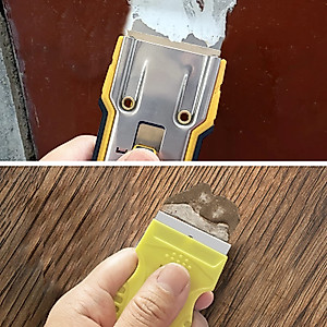 XW 5-Pack Razor Scraper Set, 2 PCS Heavy Duty Razor Blade Scrapers and 3 PCS Mini Plastic Scrapers, Extra 22 PCS Razor Blades Included