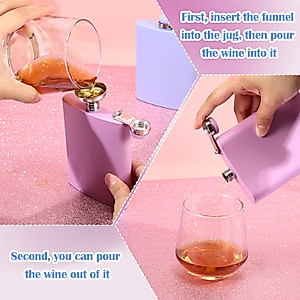 2 Pack 8 oz Flasks for Women Hip Flask for Liquor Set Matte Light Purple and Pink Cute Flask with Funnel Leakproof Stainless Steel Flask Whiskey Pocket Flask for Alcohol Drink Wine Wedding Party Gift