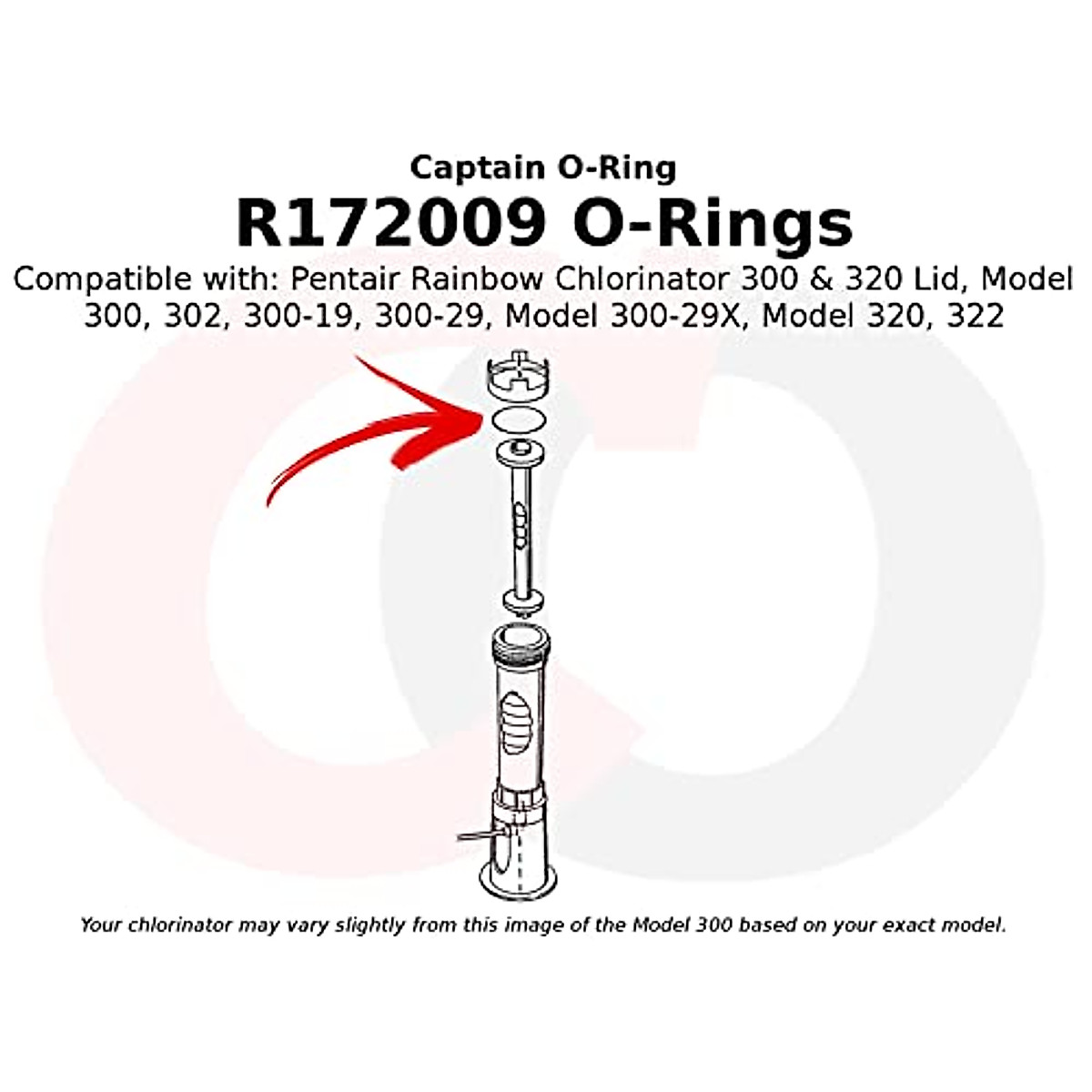 Captain O-Ring – Replacement R172009 O-Rings for Pentair Rainbow Chlorinator 300 & 320 Lid, Chlorine Resistant (2 Pack)