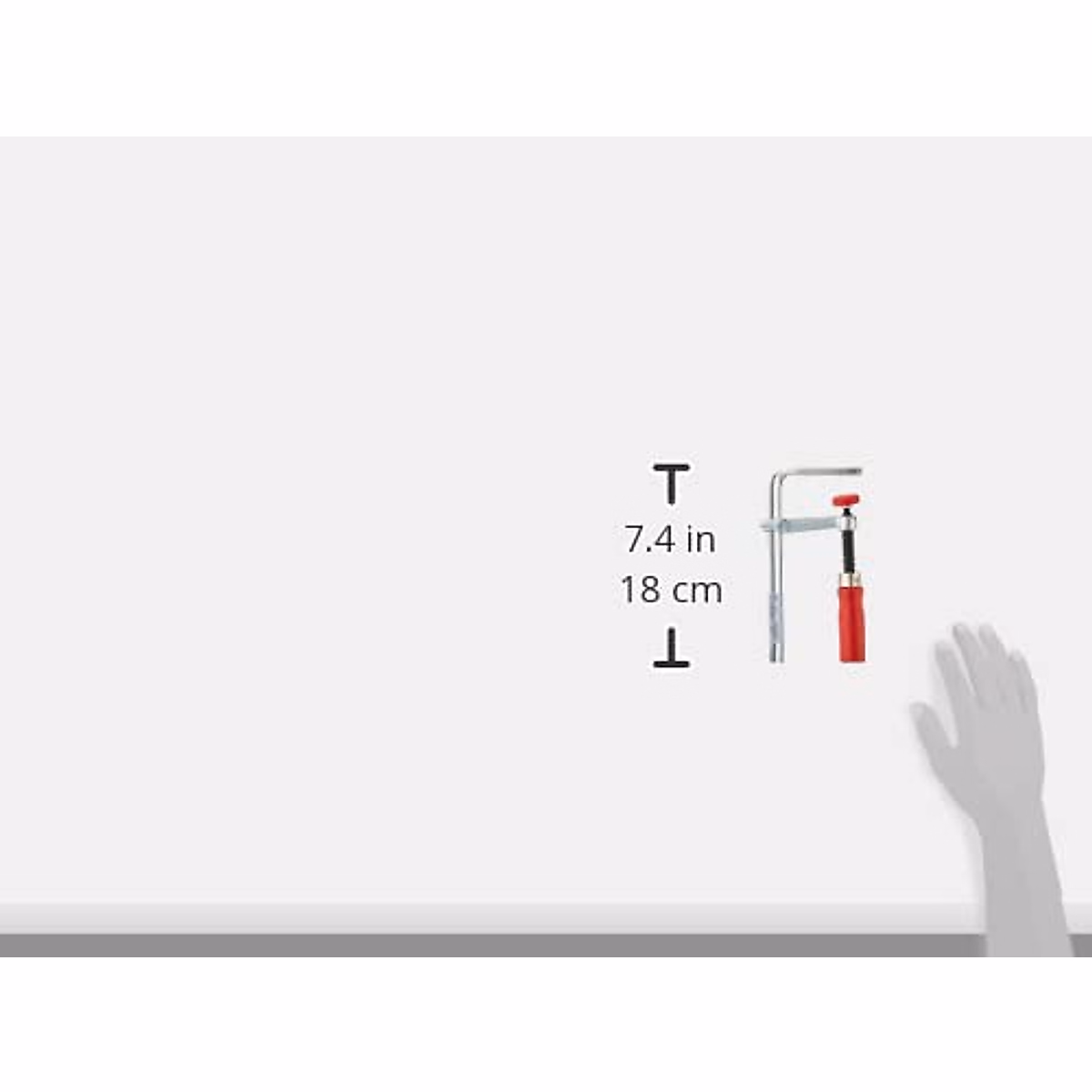 BESSEY GTR12 All Steel Table Clamp with 4 11/16 Capacity x 2 5/16 Throat Depth & 400 lb Clamping Force, Red/Silver