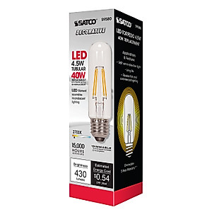 Satco S9580 Medium Bulb in Light Finish, 5.00 inches, 1 Count (Pack of 1), Specialty T10-Shape