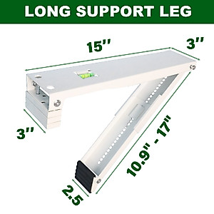 Air Conditioner Support Bracket Extra Large, ACOCOKI Universal Window AC Support Bracket with Upgraded Extension Leg, Air Conditioner Bracket Up to 110 lbs, for 5,000 to 12,000 BTU AC Unit