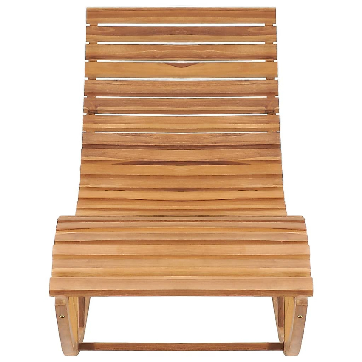 vidaXL Rocking Sun Lounger with Cushion, Outdoor Relaxation Chair, Durable Solid Teak Wood, Fine Sanded Smooth Appearance, Weather-Resistant, Red Check Pattern Cushion, Ideal for Patio/Balcony/Garden