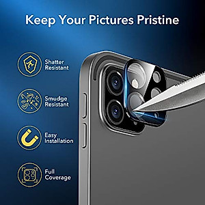ESR Screen Protector for iPad Pro 11 Inch (2022/2021/2020, 4th Gen/3rd Gen/2nd Gen) with Camera Lens Protector, Tempered-Glass Film, Fingerprint and Scratch Resistant, Face ID Compatible, 2 Pack