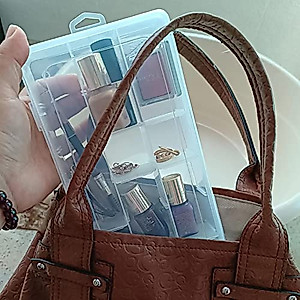 Aixubojch 5 Packs 8 Grids Clear Plastic Organizer with Adjustable Shelves,Jewelry, Craft DIY,Beads,Sewing,Hair Accessories,Thread,Fishing Tackle,Small Parts Compartment Storage Containers