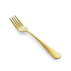 Xingjiake 12-Piece Gold Dinner Forks Set, Stainless Steel Forks Silverware, Flatware Forks Set Of 12, Salad Dessert Forks For Kitchen, Dishwasher Safe