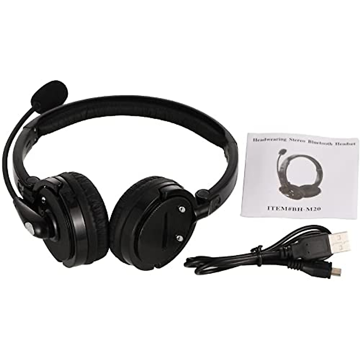 Truck Driver Wireless Headset, kiwitatá Over Ear Bluetooth Headphones Stero Boom Noise Cancelling Wireless Cell Phone Headset for Home, Office, Truck, Call Center, Skype