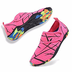 Boys & Girls Water Shoes Kids Lightweight Comfort Sole Easy Walking Athletic Slip on Aqua Sock(Toddler/Little Kid/Big Kid) U1ELJSX003-Pink-31