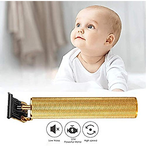 Electric Pro Hair Clippers T-Blade Beard Trimmer USB Rechargeable Cordless Outliner Hair Trimmers for Men Professional Grooming Kit With 4 Limit Comb Gold(0/1.5/3/6/9 mm)