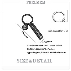 FEELMEM Coach Keychain - Stainless Steel Lead Inspire Thank You Gift for Cheer/Football/Baseball/Volleyball/Track Coach (Black)