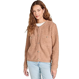 Line & Dot Women's Khloe Cardigan, Taupe, Tan, L