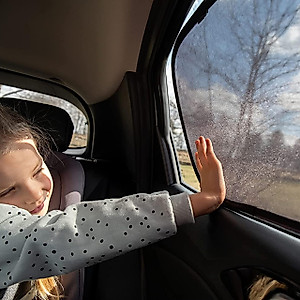 Enovoe Car Window Shades for Baby (2 Pack) - 21"x14" Sun Shade Blocker, Cling - Glare Shield and UV Rays Protection for Your Child - Side Window Screens for SUV- Mesh Window Shades for car Baby