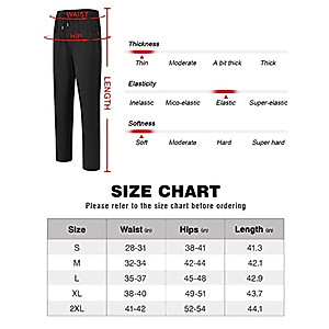 Rdruko Men's Casual Pants Lightweight Breathable Quick Dry Hiking Running Active Sports Trousers(Black, US L)