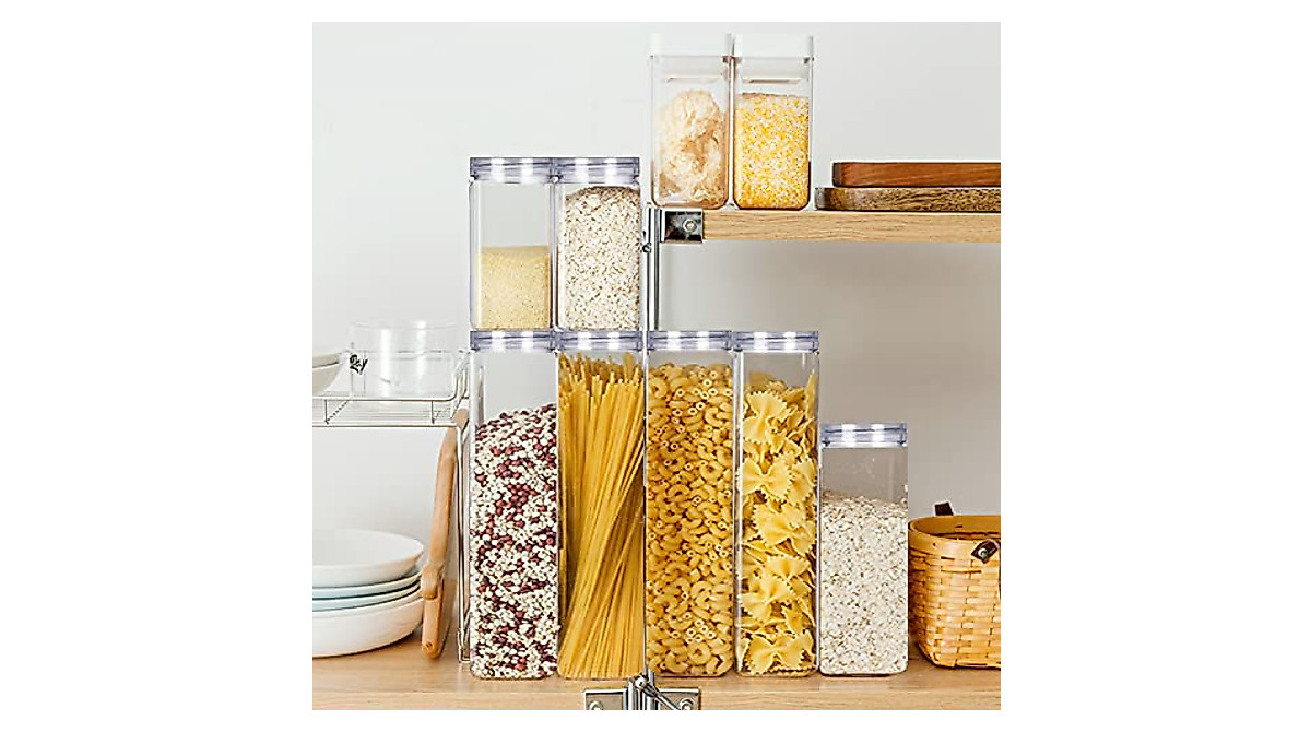 6-Piece Tall Pasta Storage Container Set for Kitchen