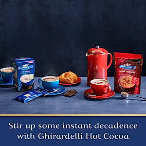 Ghirardelli Double Chocolate Hot Cocoa Mix, 0.85 oz Packets (Pack of 25) with Ghirardelli Cocoa Scoop