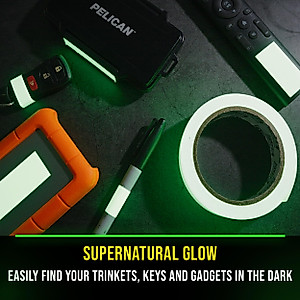 Lockport Glow in The Dark Tape - 15 Ft x 0.5 Inch - Bright, Rechargeable, & Long-Lasting Fluorescent Tape - Luminous Tape for Outdoor Sports, Night Decorations, and Home Marking