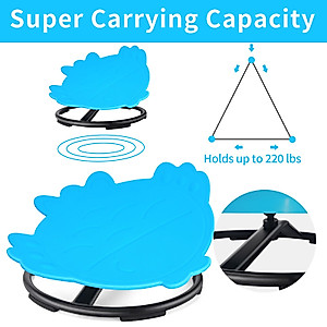 UHCEMT Sensory Chair for Kids, Spinning Chair for Autistic Kids, ADHD Swivel Chair Training Body Coordination, Metal Base Non-Slip Indoor and Outdoor Activity Toys (Blue)