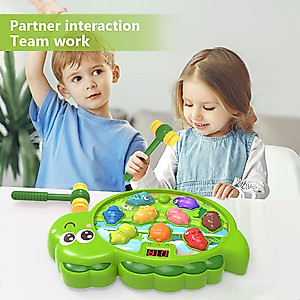 NETNEW Whack A Mole/Dinosaur Game Toys for 2 3 4 5 6 7 8 Years Old Boy Toddler Toys 3 Modes, 30 Levels each Music and Light up Age 2-8 Early Learning Active Developmental Toy Birthday Gift for Toddler