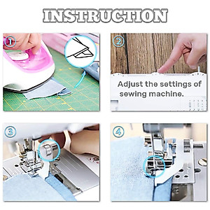 Kalevel Blind Stitch Hem Foot Sewing Machine Presser Feet Foot Compatible with Most Low Shank Snap-On Singer, Brother, Babylock, Janome, Elna, Euro-Pro, Simplicity, White, Juki, New Home and More