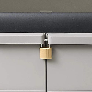 GOTOTOP Outdoor Garden Storage Shed,Low Garden Cabinet, Outdoor Cabinet with 2 Adjustable Shelves, Plastic Garden Storage Cabinet,97 x 38 x 87 cm