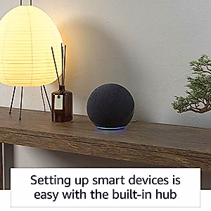 Echo (4th Gen) | Charcoal with Philips Hue White Smart Bulb
