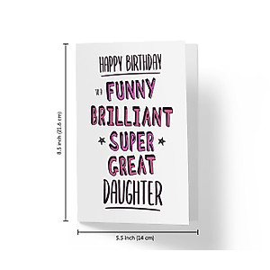 Sweet and Funny Birthday Card For Daughter, Large 5.5 x 8.5 Daughter Birthday Card, Birthday Cards For Daughter - Birthday Card Daughter - Karto - Compliment Daughter