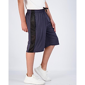 5 Pack Big Boys Youth Teen Printed Shorts Kids Dry Fit Sport Active Mesh Basketball Soccer Running Workout Tennis Gym 12-14