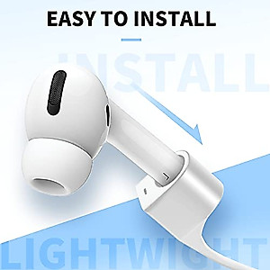 Woyinger Strong Magnetic Airpods Strap, Silicone Anti-Lost Cord Sports Lanyard with Extra Tangle-Free Cable Storage Case, Compatible with Airpods 3rd / 2nd Generation/Pro / 1(White)