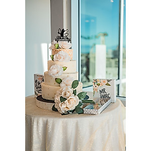 Funny Fishing Wedding Cake Topper - Best Catch Ever - Groom Hugging Bride Fishing Couple Cake Topper, Mr&Mrs Wedding Cake Topper (Fishing Couple)