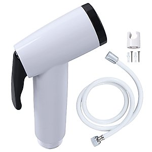 Bidet Sprayer G1/2 Thread Wall Mounted Handheld Toilet Sprayer for Dog Shower Floor Carpet Multifunctional Use for Women (B1125W three-piece set 1)