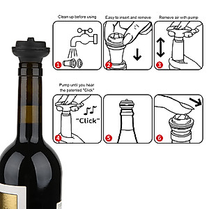 Cosmos 12PCS Air Tight Wine Bottle Stoppers Rubber Plug Reusable Wine Cork Wine Beverage Bottle Seal Caps in Bar Kitchen