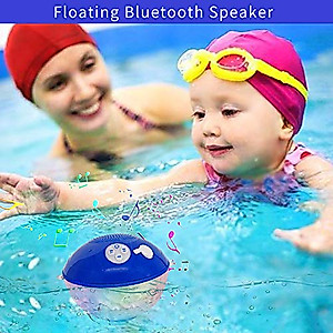 Bluetooth Speakers with Colorful Lights, Portable Speaker IPX7 Waterproof Floatable, Built-in Mic,Crystal Clear Sound Speakers Bluetooth Wireless 50ft Range for Home Shower Outdoors Pool Travel