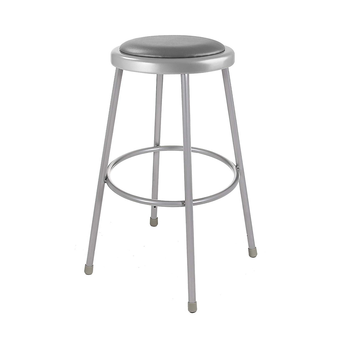 OEF Furnishings (2 Pack) Grey Vinyl Padded Stool, 30" High No Assembly Required