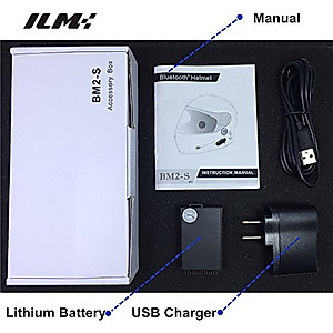 ILM Bluetooth Integrated Modular Flip up Full Face Motorcycle Helmet Sun Shield Mp3 Intercom Model 953 (L, Matte Black)