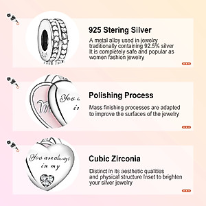 Annmors 925 Sterling Silver Charms for Bracelets and Necklaces Mother & Daughter Dangle Pendants Love Charms Jewelry Gift for Women