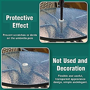 Sukh Patio Table Umbrella Hole Ring Umbrella Hole Ring and Cap Silicone Transparent Hole Couver Plug Hole Rings Set Umbrella Ring Caps 2 Sets for Patio Table Garden Parasol and Stand Base