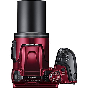Nikon Coolpix B500 Wi-Fi Digital Camera (Red) - (Renewed)